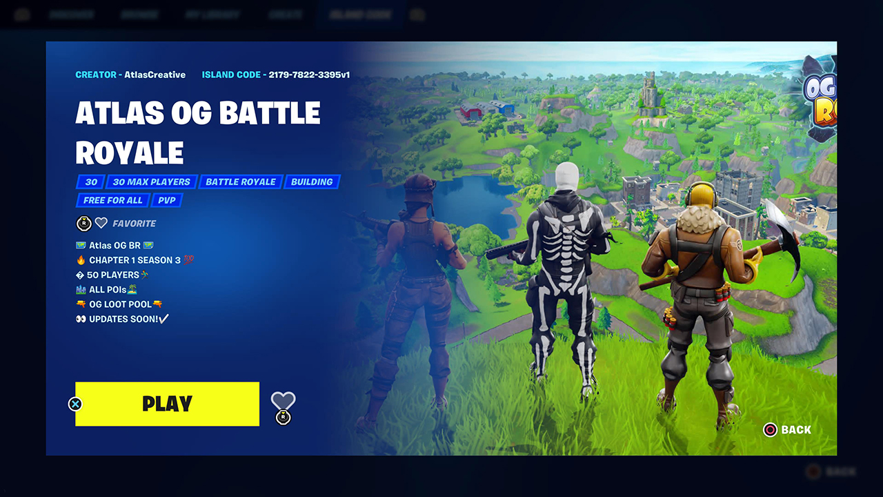 Fortnite OG map code: How to play Atlas in Creative 2.0